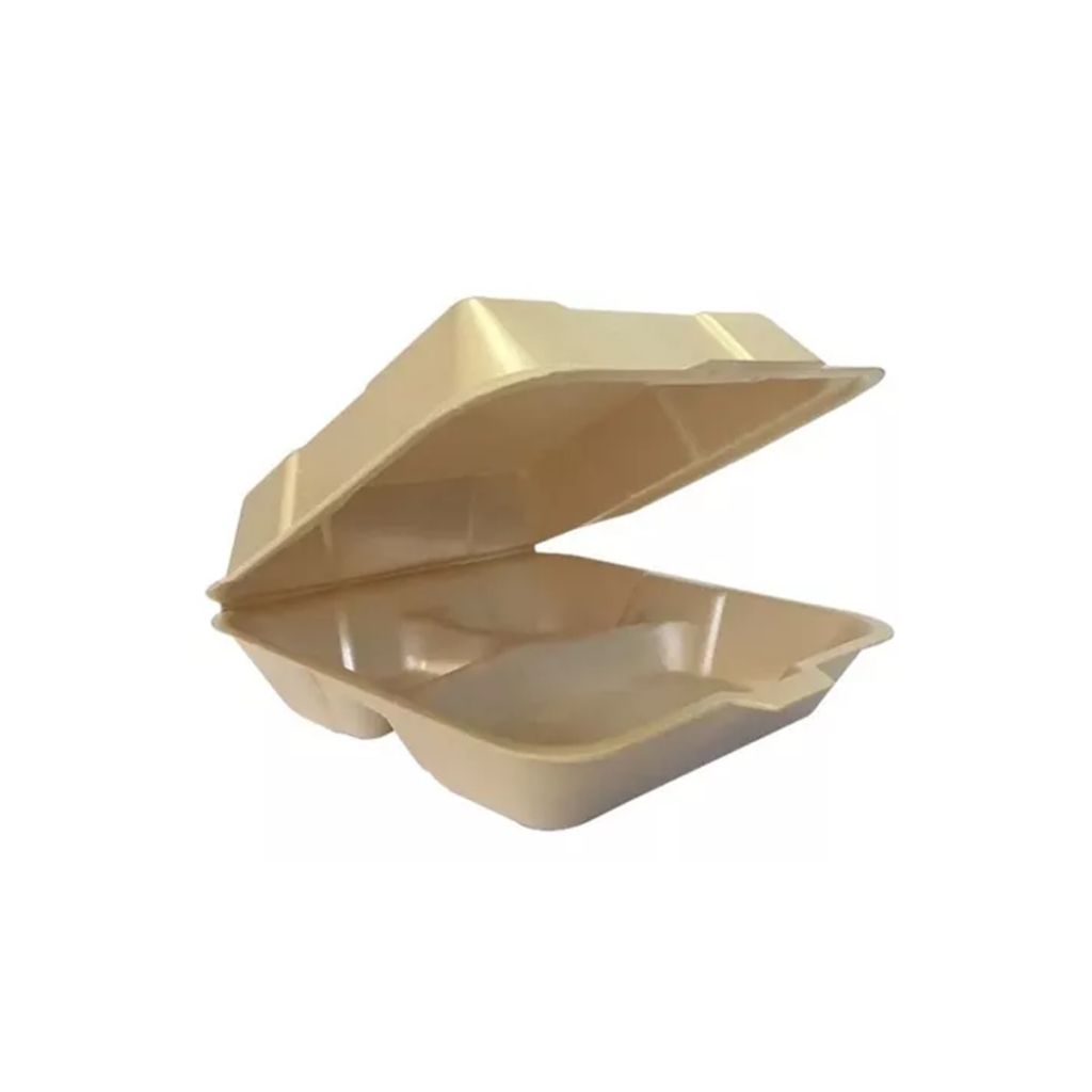 Envases Térmicos Biodegradables Color Crema De Foam 8x8 Con Divisiones ...