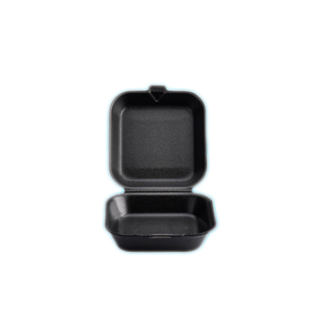 Envases Térmicos Para Hamburguesa foam 6x6 Negros - gmsupplierpty